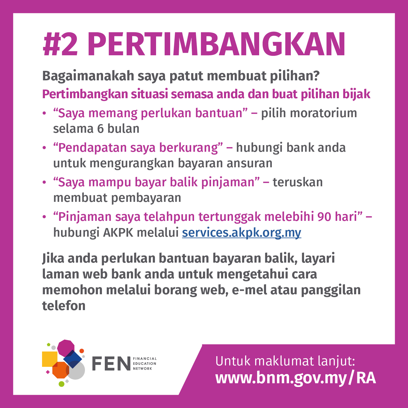 Infographics on various packages – The Association of Banks in Malaysia